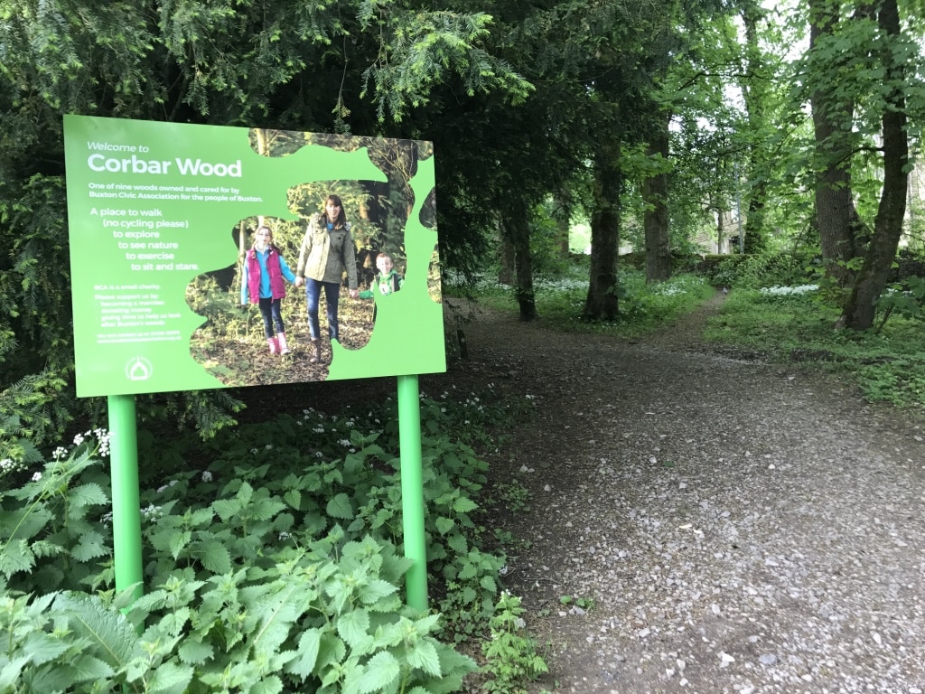 Corbar Cross Buxton Derbyshire - woodland trails with stunning views